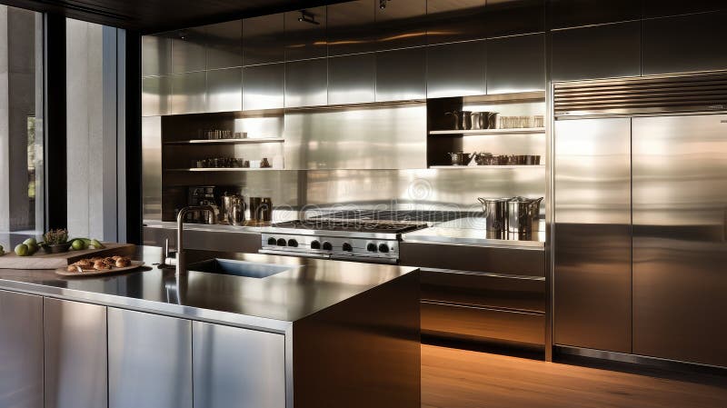 Depth Stainless Steel Kitchen Stock Illustration - Illustration of ...