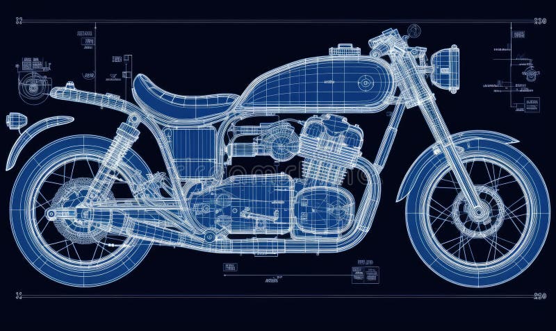 Motorcycle Engine Drawing