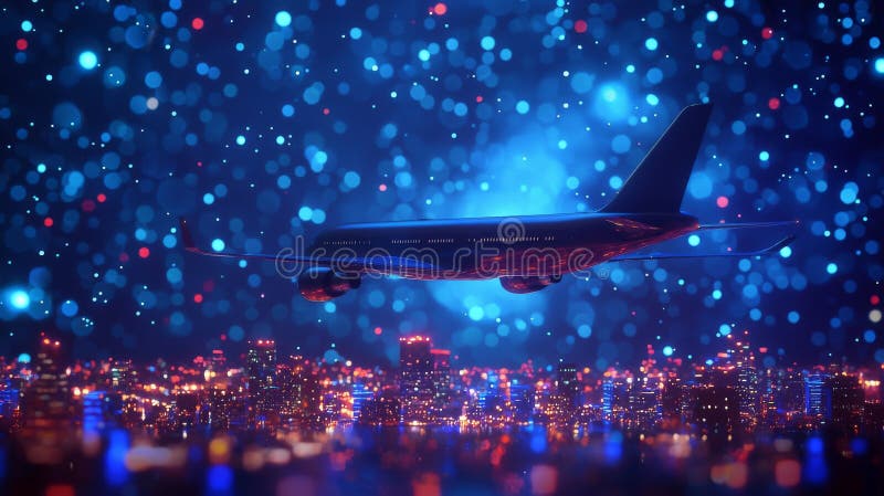 In-Depth Visual Representation of Aviation Data: Blue Digital Airplane ...