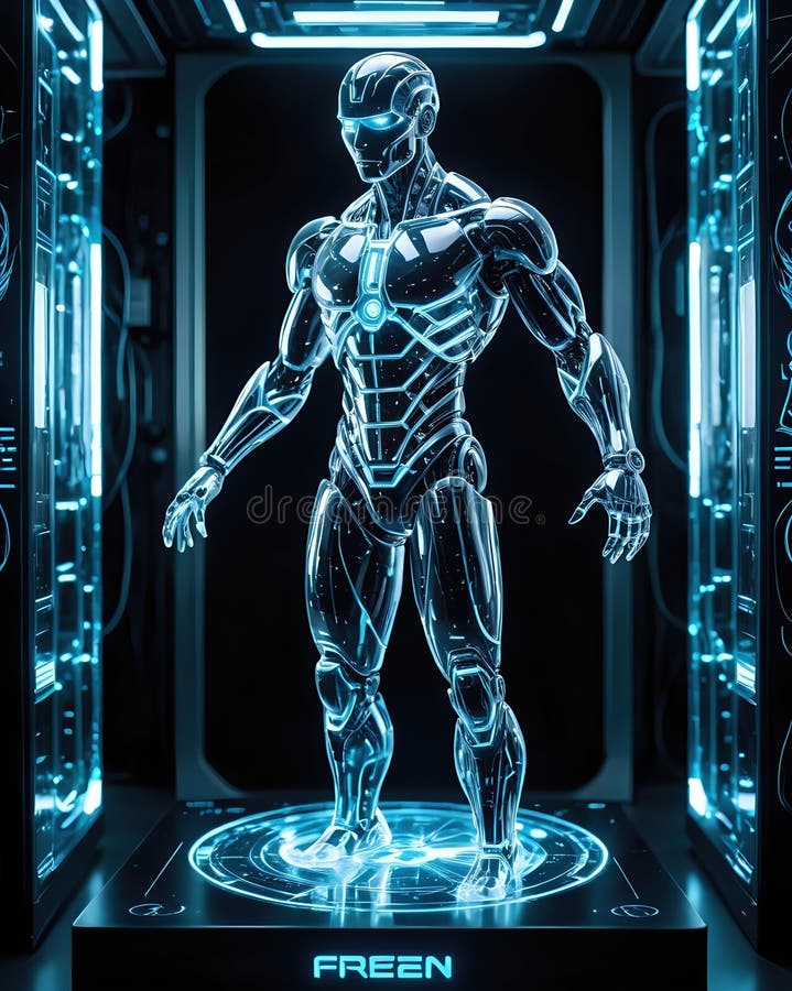 Neon Phantom of FREEN: a Digital Specter Materializing in Light Stock ...