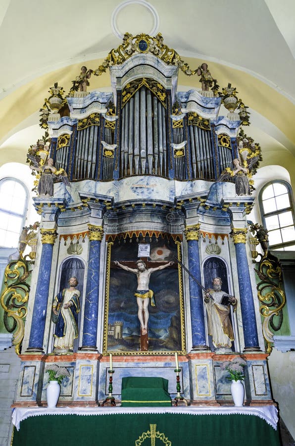 Der Altar stockfoto. Bild von rohr, mittelalterlich, organ - 34585254