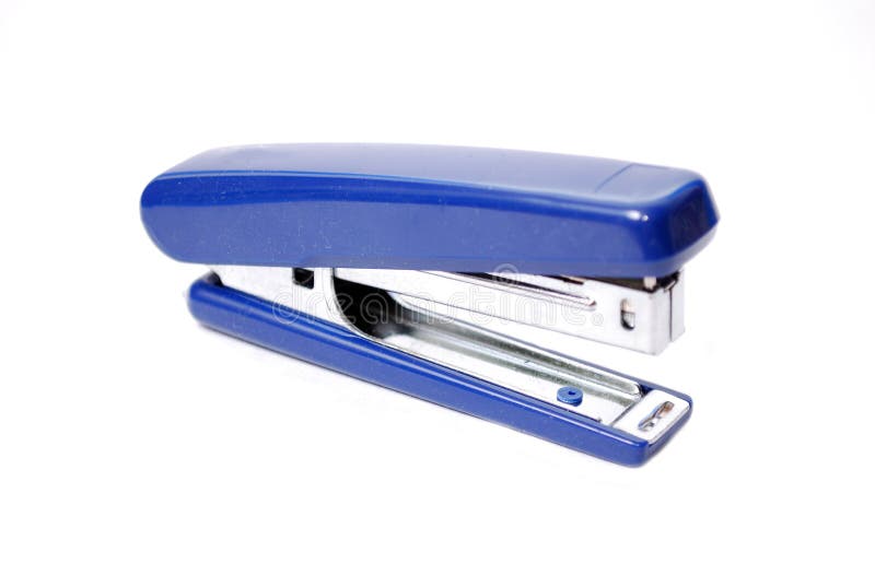 Blauer Hefter Auf Tabelle Mit Stapel Papieren Im Hintergrund Stockfoto ...