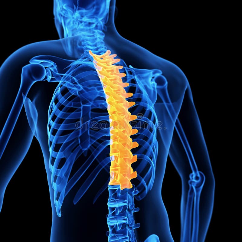 Der Brust- Dorn stock abbildung. Illustration von physiologie - 45574152