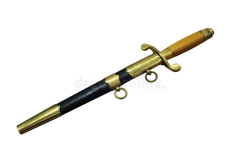 Der Dolch Eines Marineoffiziers Stockfoto - Bild von offizier, messing ...