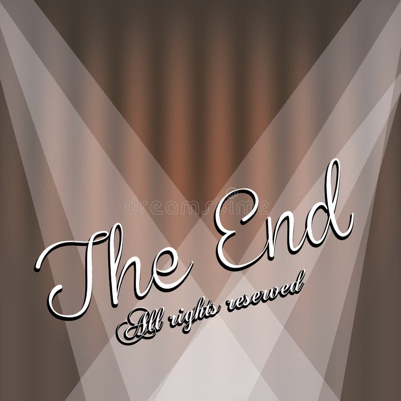Das Ende auf Vorhang vektor abbildung. Illustration von abbildung ...