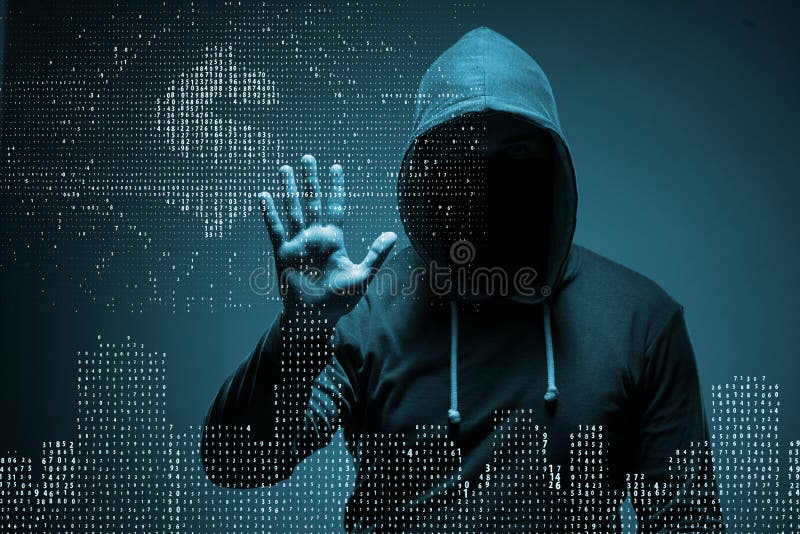 Der Hacker, Der Dollar Von Der Bank Stiehlt Stockfoto - Bild von ...