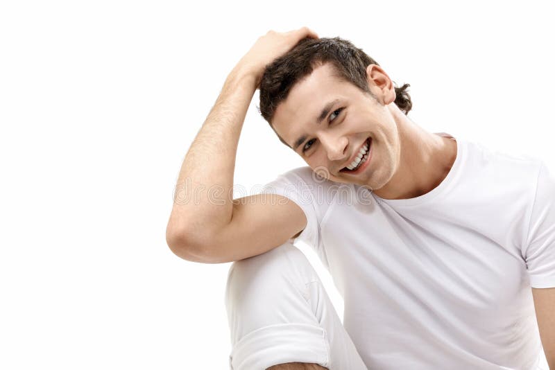 Portrait Eines Jungen Erwachsenen Mannes Stockfoto - Bild von brünette ...