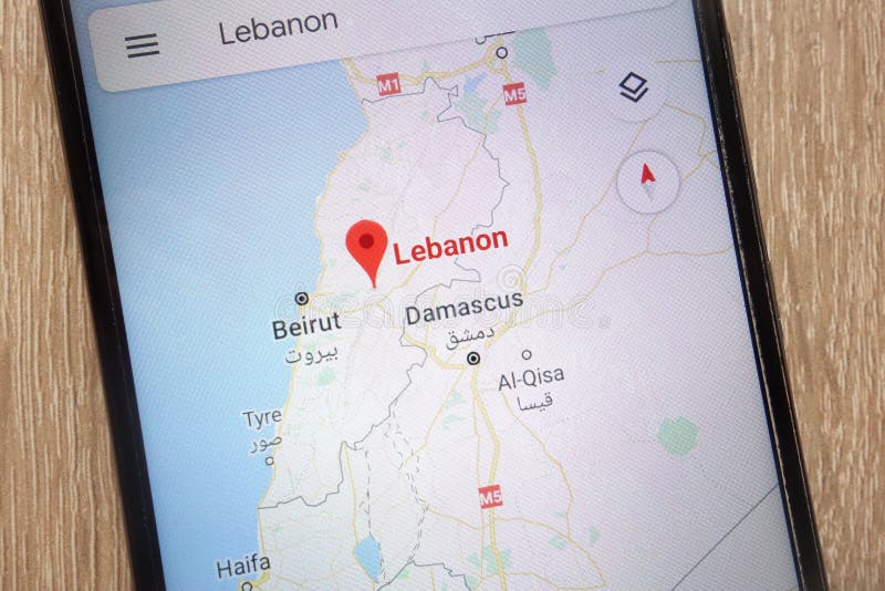 Der Libanon-Standort Auf Google Maps Zeigte Auf Einem Modernen ...