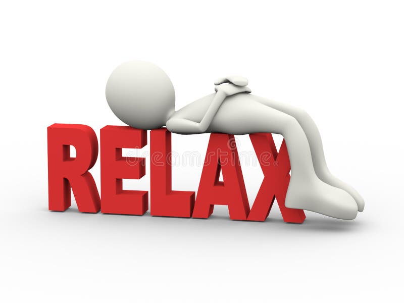 Der Mann 3d, Der Auf Wort Stillsteht, Entspannen Sich Stock Abbildung ...