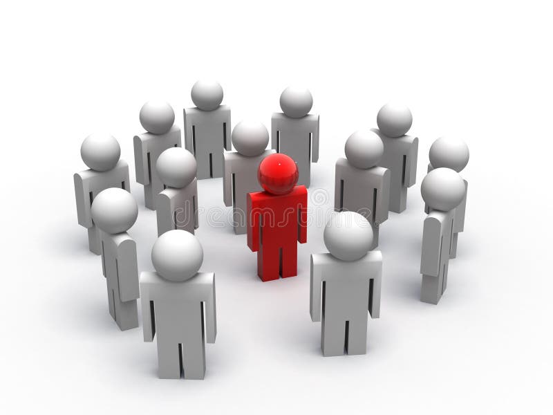 Verschiedene Leute, Stehend Aus Der Menge Auf Weißem Hintergrund Heraus ...