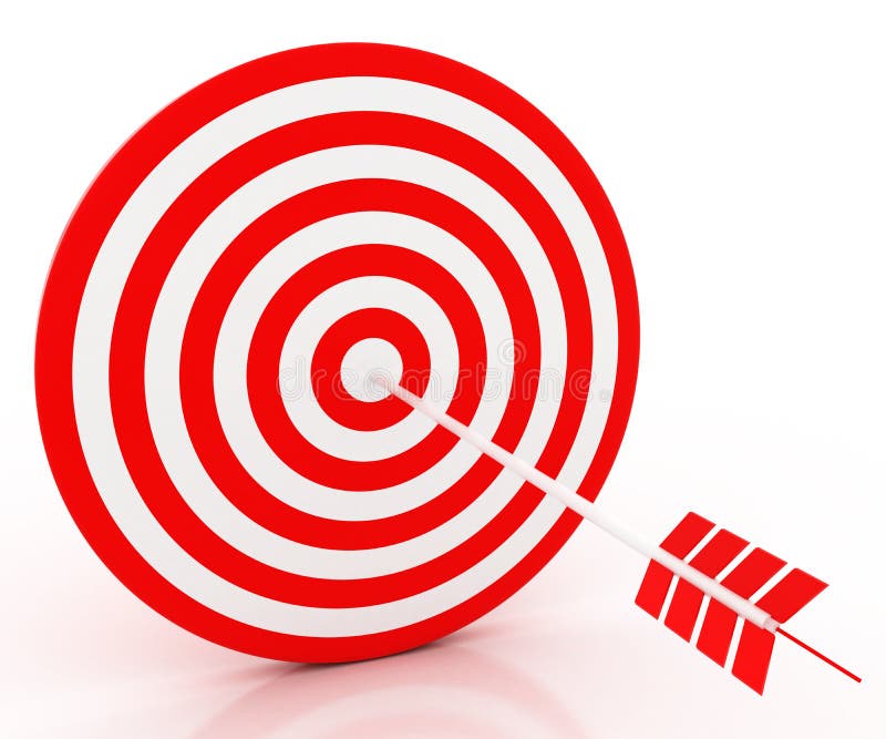 Der Pfeil schlug das Ziel stock abbildung. Illustration von person ...