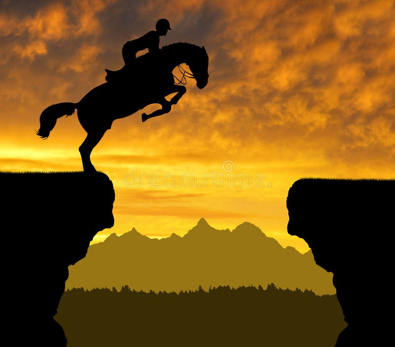 Reiter Auf Einem Springenden Pferd Stockbild - Bild von tätigkeit ...