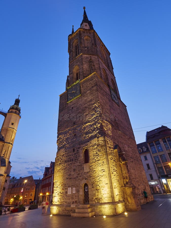 Der Rote Turm In Halle Ein Der Saale, Deutschland Stockbild - Bild von ...
