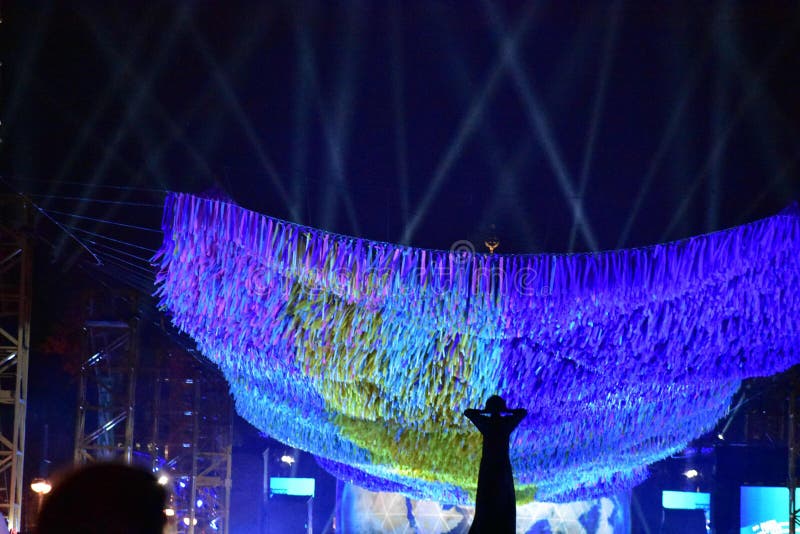 Der Rufer Statue in Front of Art Exhibition in the Evening for 30 Year ...