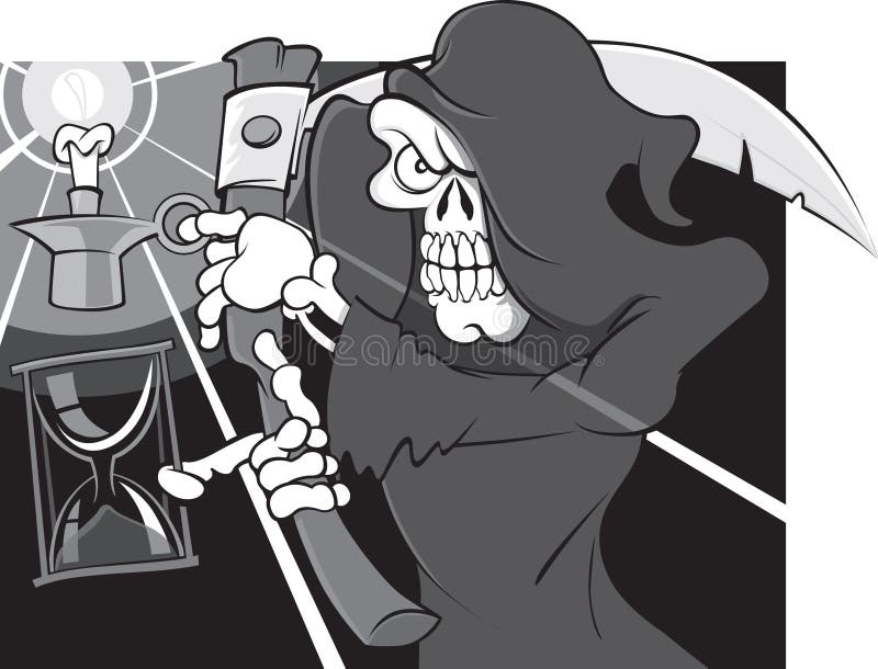 Der Sensenmann vektor abbildung. Illustration von umhang - 91172257