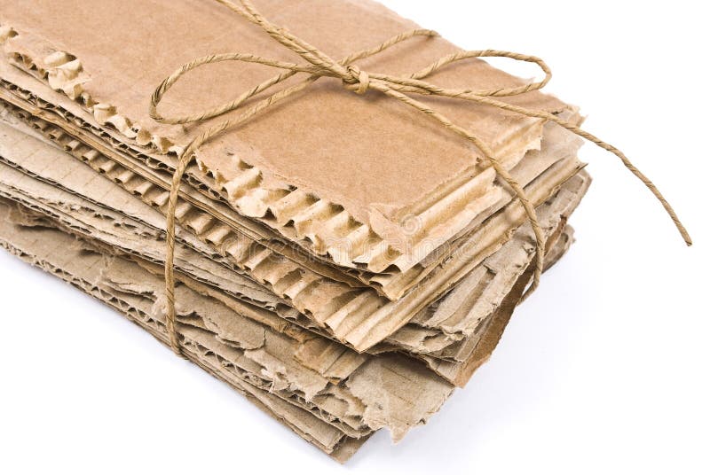 Der Stapel Der Pappe Mit Seil Und Bogen Stockbild - Bild von ...