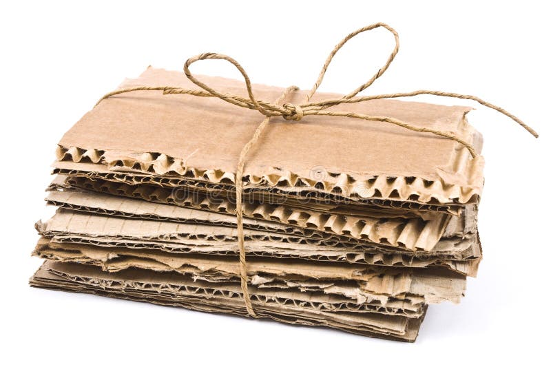 Der Stapel Der Pappe Mit Seil Und Bogen Stockbild - Bild von ...