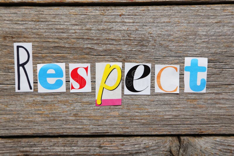 Der Wort Respekt stockfoto. Bild von schnitt, respekt - 53073040