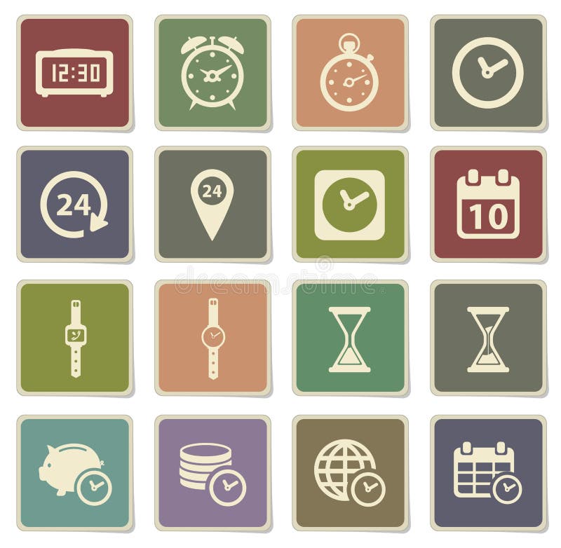 Der Zeit Ikonen einfach vektor abbildung. Illustration von symbol ...