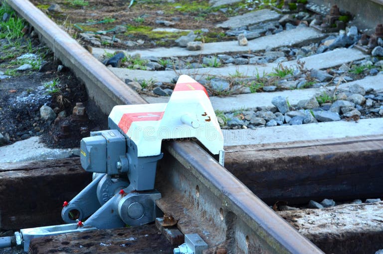 Derail Device on Railroad Line Stock Photo - Image of fall, line: 62874926