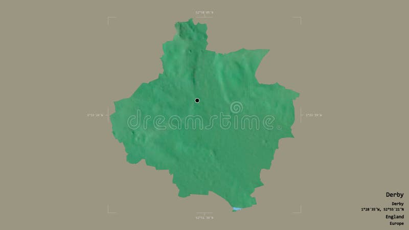 Derby - England. Bounding Box. Relief Stock Illustration - Illustration ...