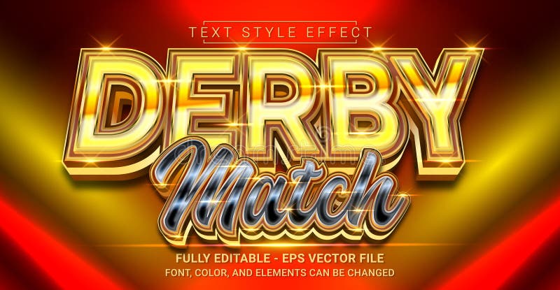 Derby Match Text Style Effect. Editable Graphic Text Template Stock ...
