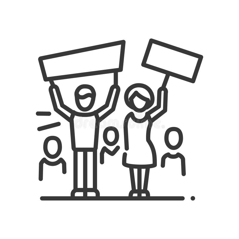 Libertad De Expresión Diseño De Línea Icono Aislado único Ilustración