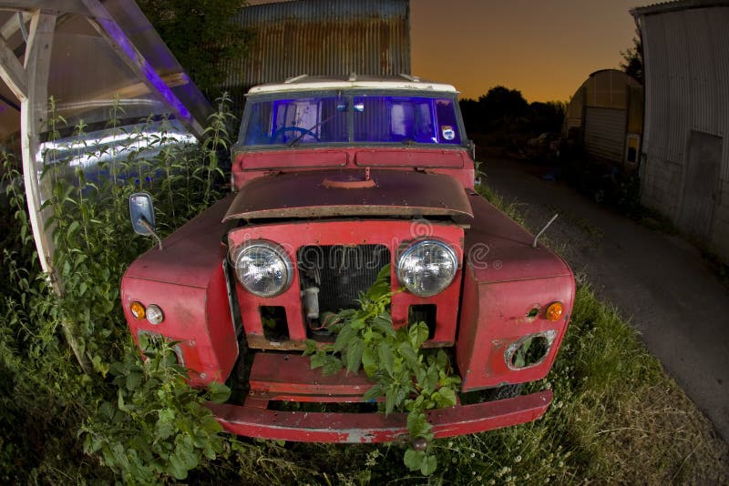Rusty land rover stock photo. Image of rover, moon, nettles - 22519166