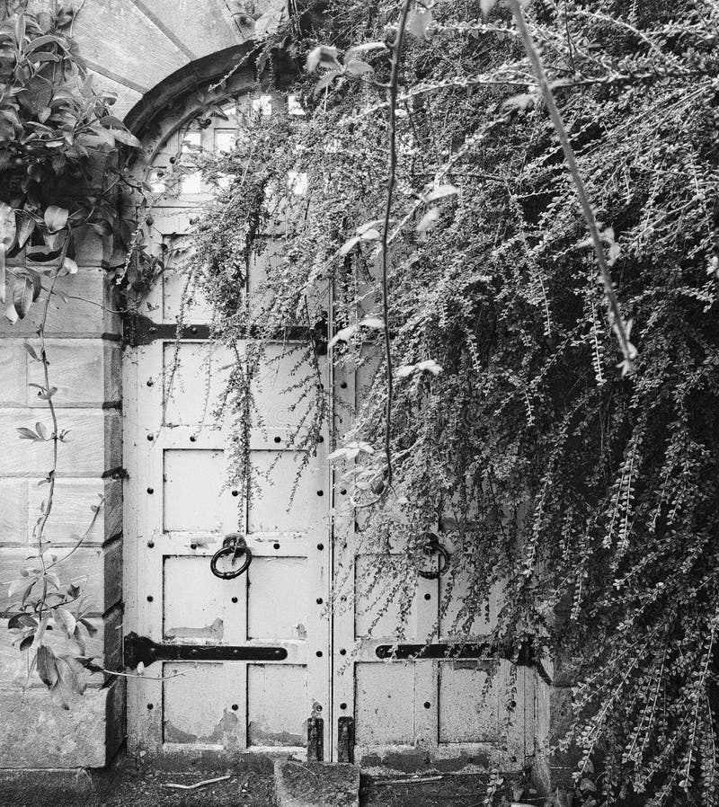 Derelict Gate in Black and White Stock Image - Image of abandoned, gate ...