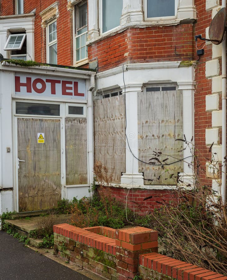 Derelict Hotel in Seaside Resort Stock Image - Image of ruins, industry ...