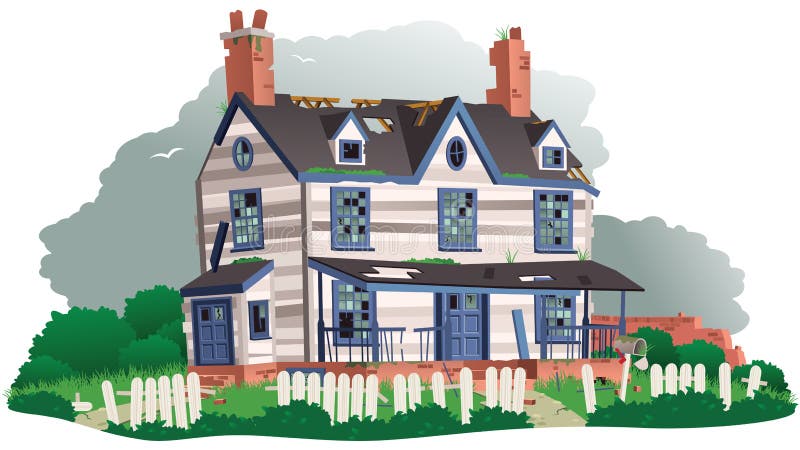 Decrepit Houses Old Stock Illustrations – 2 Decrepit Houses Old Stock ...