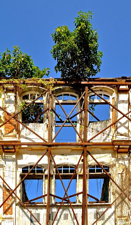 Derelict Overgrown Building Stock Image - Image of architecture ...