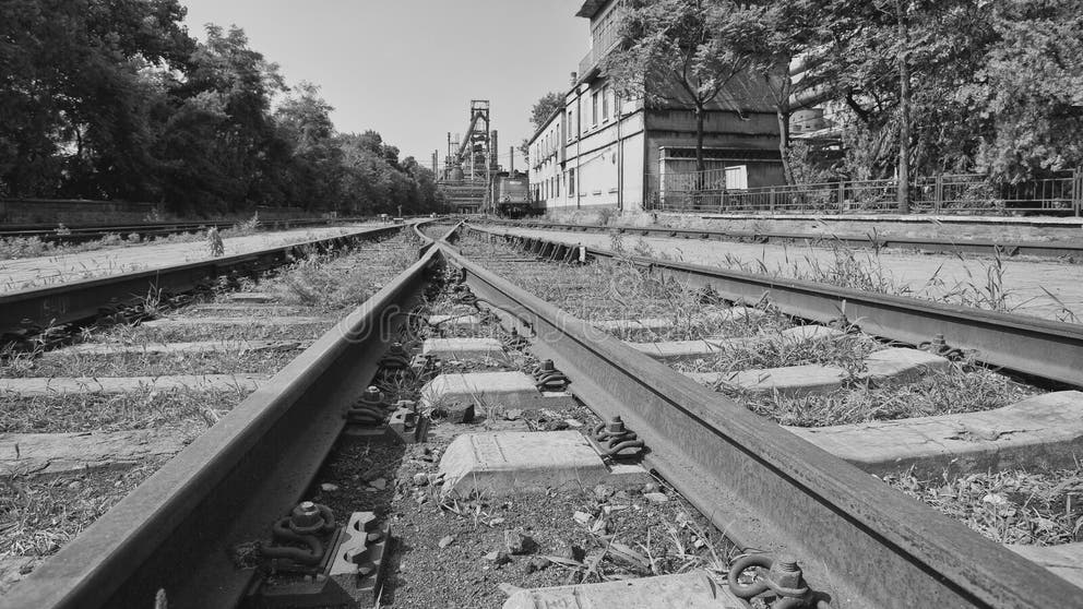 Derelict Railways in an Old Factory Stock Image - Image of ...