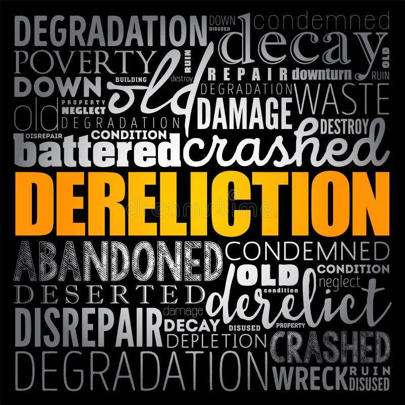 Dereliction Word Cloud Collage, Concept Background Stock Illustration ...