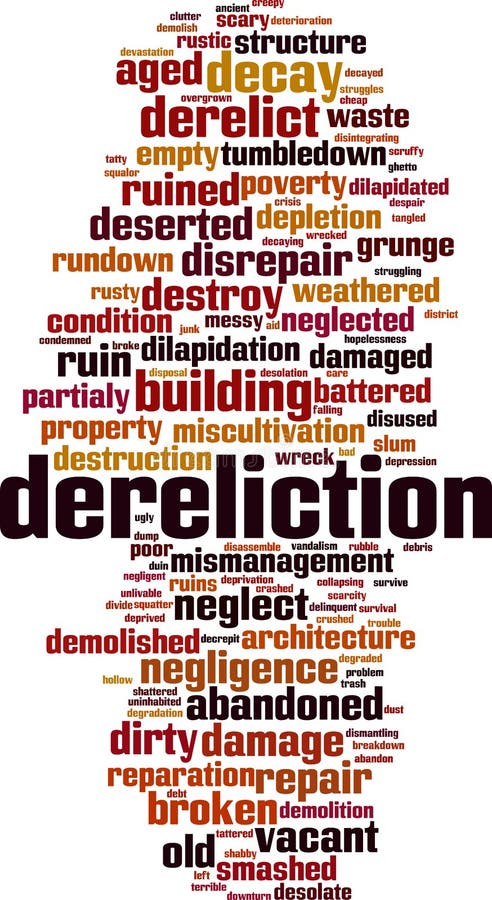 Dereliction word cloud stock vector. Illustration of poverty - 207817726