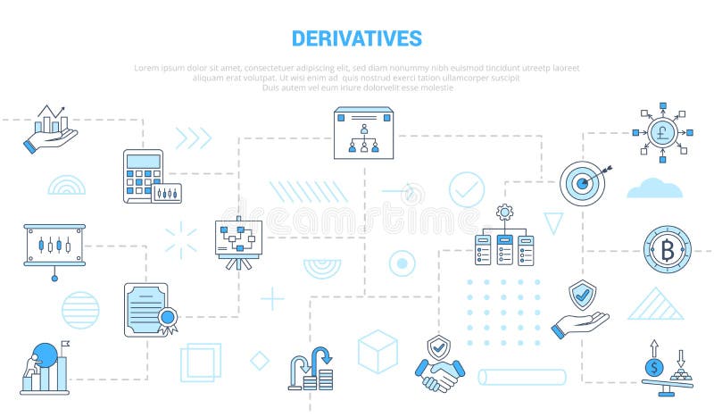 Derivatives Concept with Icon Set Template Banner with Modern Blue ...