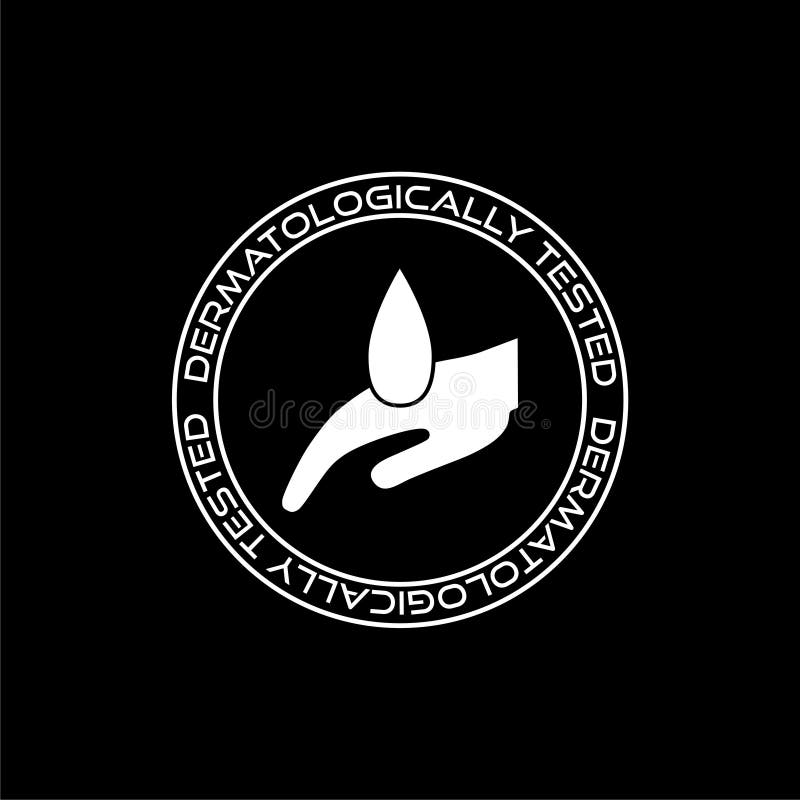 Dermatologically Tested Dark Mode Glyph Logo Isolated on Dark ...