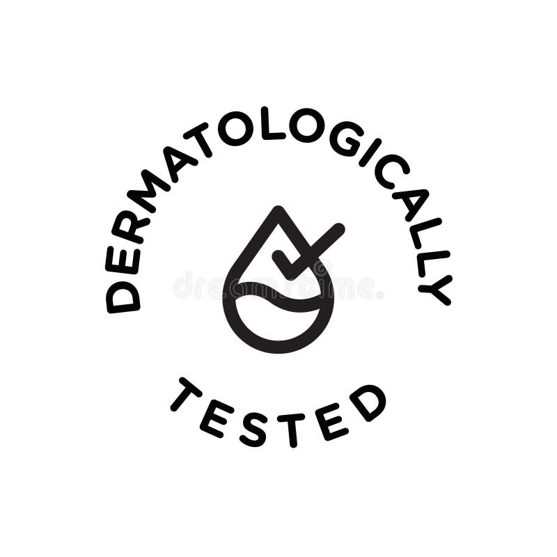 Dermatologically Tested Icon Black Line Art Vector Logo Stock ...