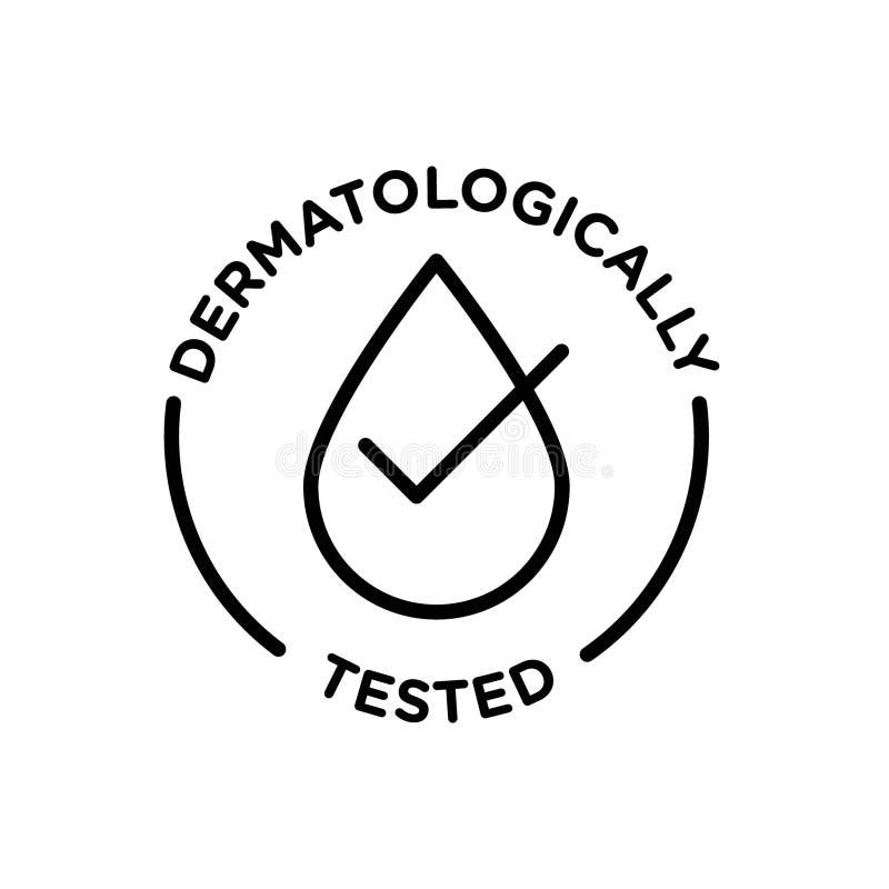 Dermatologically Tested Icon Linear Logo Mark in Black and White Stock ...