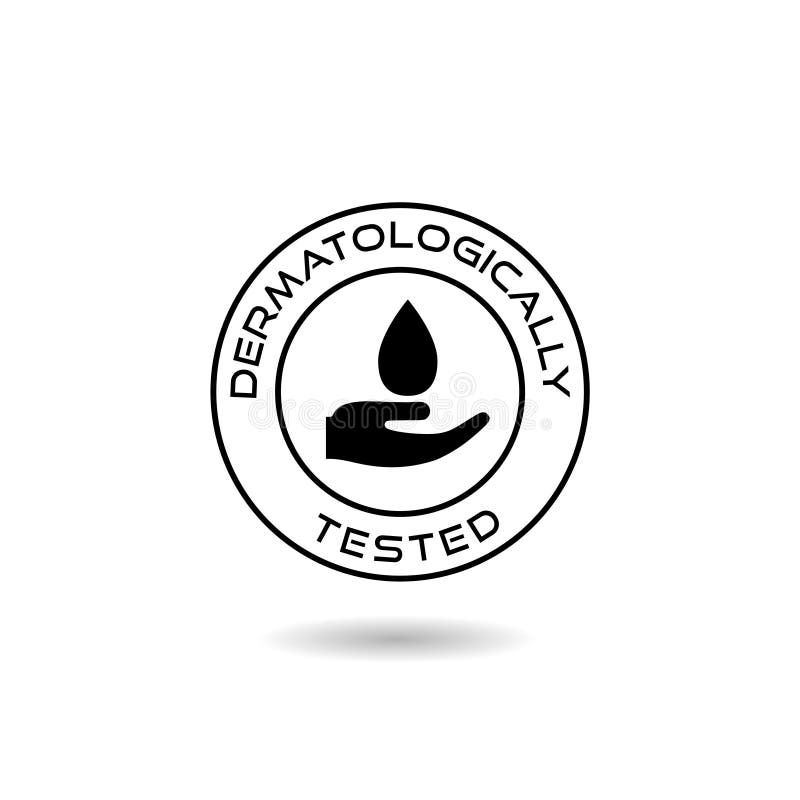 Dermatologically Tested Icon with Shadow Stock Vector - Illustration of ...