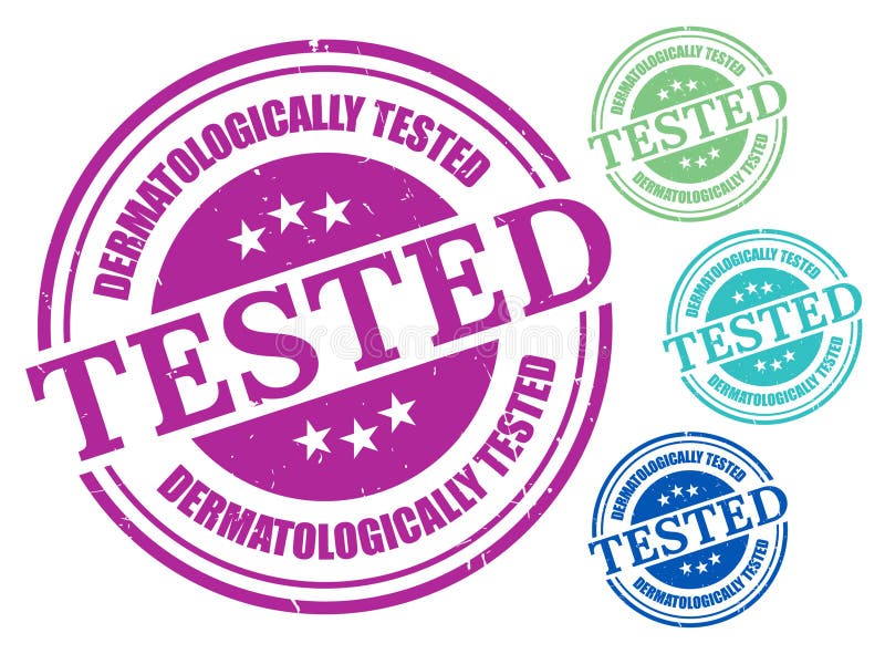 Dermatologically Tested Stamp Vector Set, Grunge Style Skin Care ...