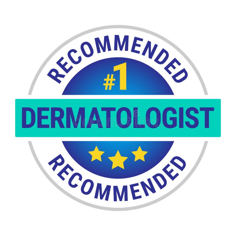 Dermatologist Recommended Label, Stamp, Badge, or Logo. with Check ...