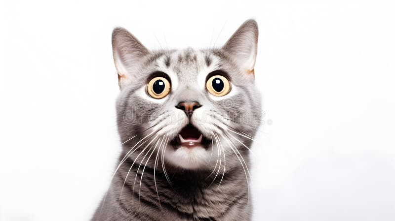 A Derpy-looking Cat with Crossed Eyes Stock Illustration - Illustration ...
