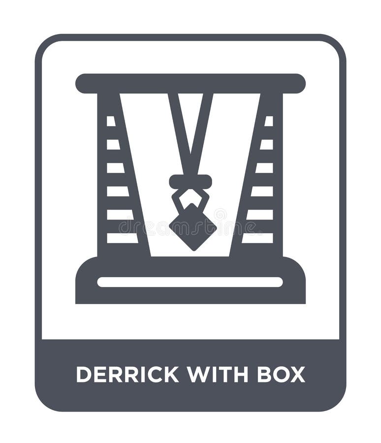 Derrick with Boxes Icon in Trendy Design Style. Derrick with Boxes Icon ...