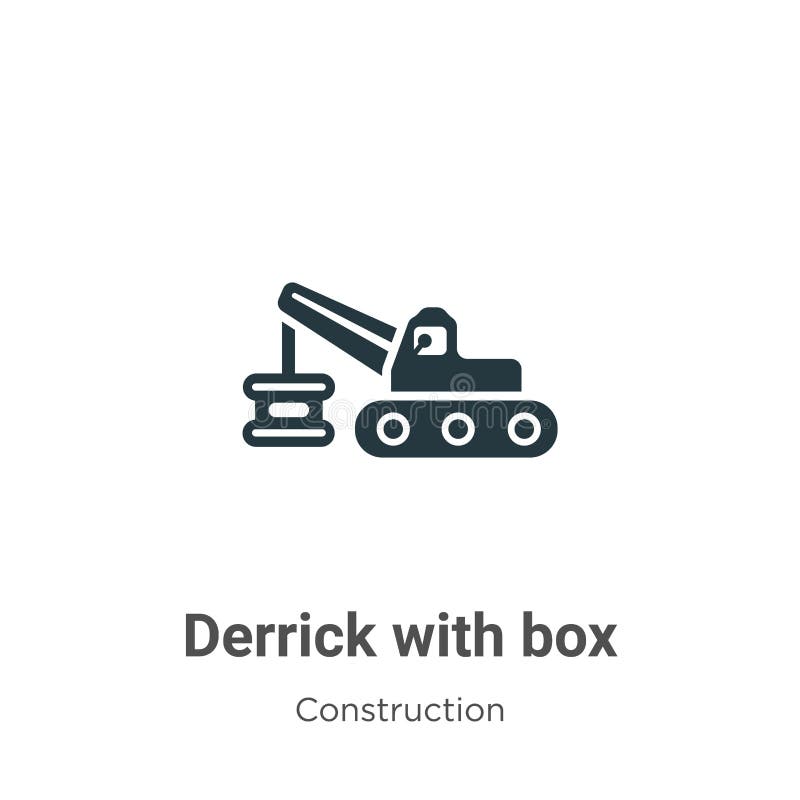 Derrick with Boxes Vector Icon on White Background. Flat Vector Derrick ...
