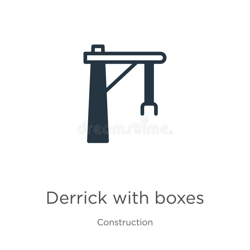 Derrick with Boxes Icon Vector. Trendy Flat Derrick with Boxes Icon ...