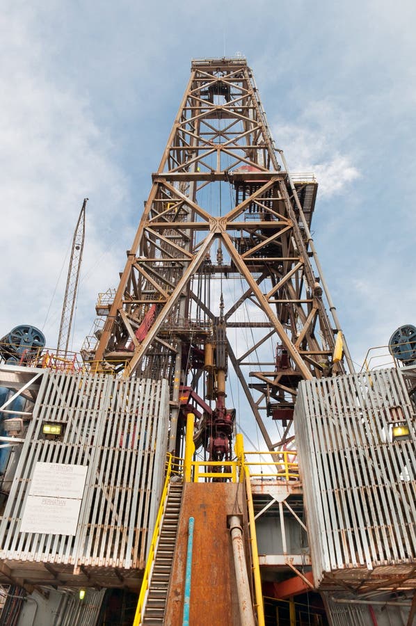 Derrick of Drill Ship stock image. Image of beams, boom - 24034145