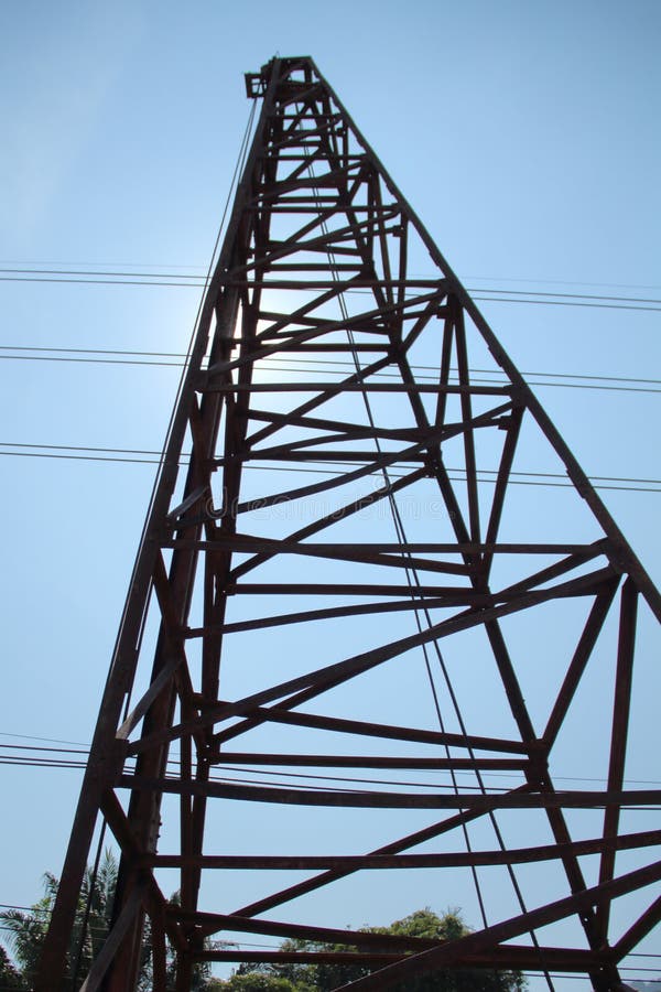 Derrick for pile driving stock photo. Image of works - 88623750