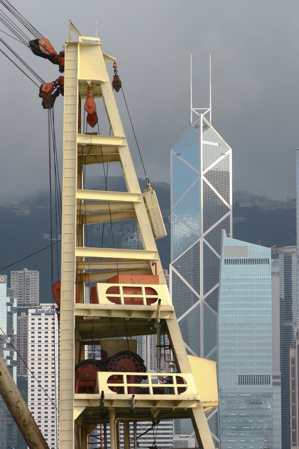 A Derrick Ship in the Hong Kong Harbor. 15 May 2005 Editorial Stock ...