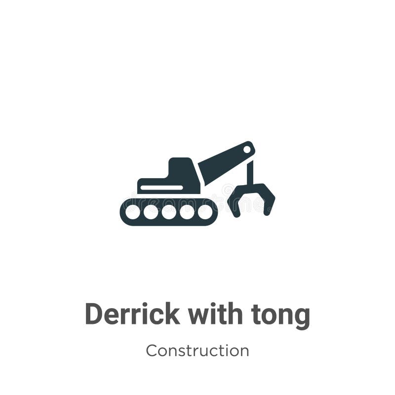 Derrick with Tong Vector Icon on White Background. Flat Vector Derrick ...